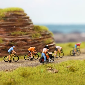 15 Pcs Bike Bicycle Racing 1:87 Figure HO Scale Models Landscape ...
