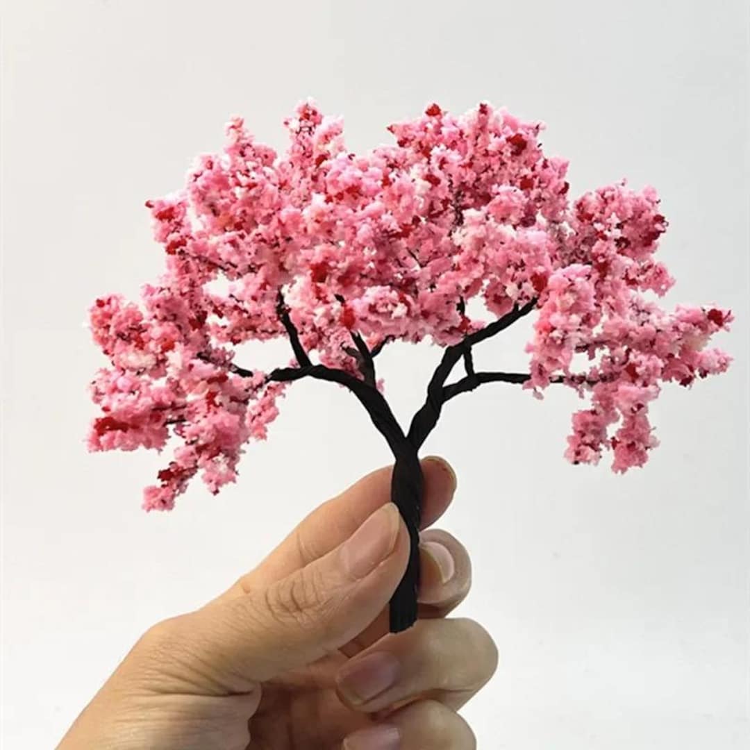9/12/15/20/25cm Miniature Sakura Cherry Blossom Wire Tree Model ...