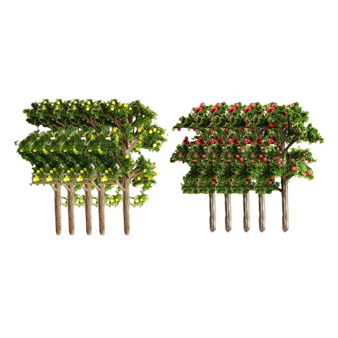 10 Pcs Mixed Miniature Fruit Tree Models Railway Accessories Forest ...