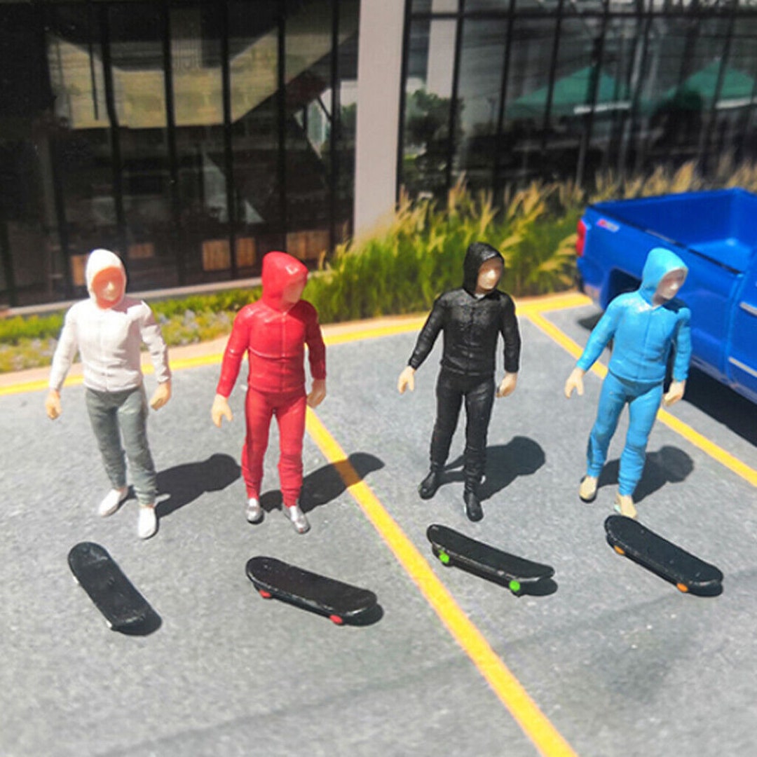 Miniature Skateboard Skateboarding Scene Skater Boy People Figure 1:64 ...