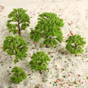20 Pcs Miniature Mixed Green Banyan Tree Models Train Railway ...