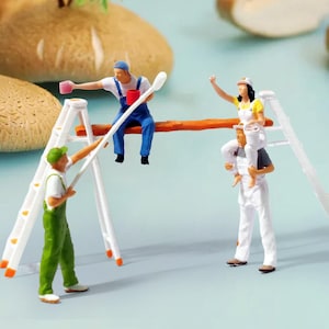 Miniature Painter Workers People Handprint Figure Models Toys Landscape ...