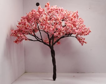 10/15/20cm Miniature Sakura Cherry Blossom Wire Tree Model Dollhouse ...