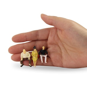 25 Pcs Miniature Sitting Seated People Passenger 1:43 Figures O Scale ...