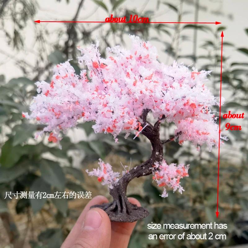 10/15/20cm Miniature Sakura Cherry Blossom Wire Tree Model Dollhouse ...