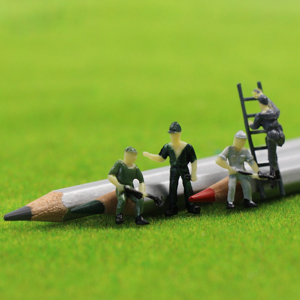 50 Pcs Miniature Engineer Worker Bucket Ladder People 1:87 - Etsy