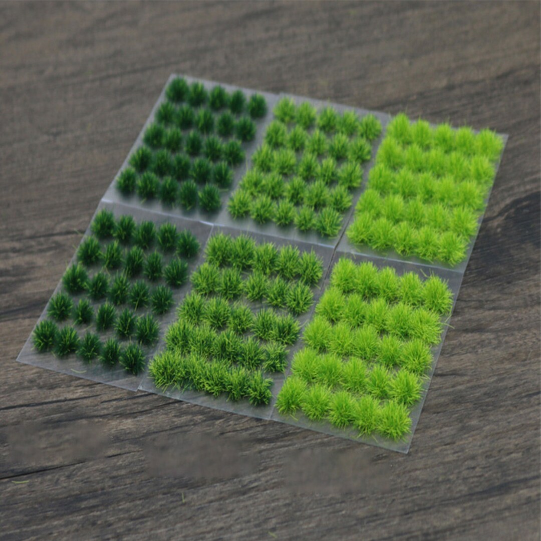 50pcs Miniature Green Grass Tufts for DIY Model Railway Diorama Scenery ...