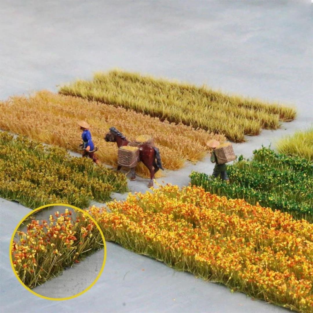 Miniature Wheat Field Grass Model Railway Accessories Dollhouse Forest ...