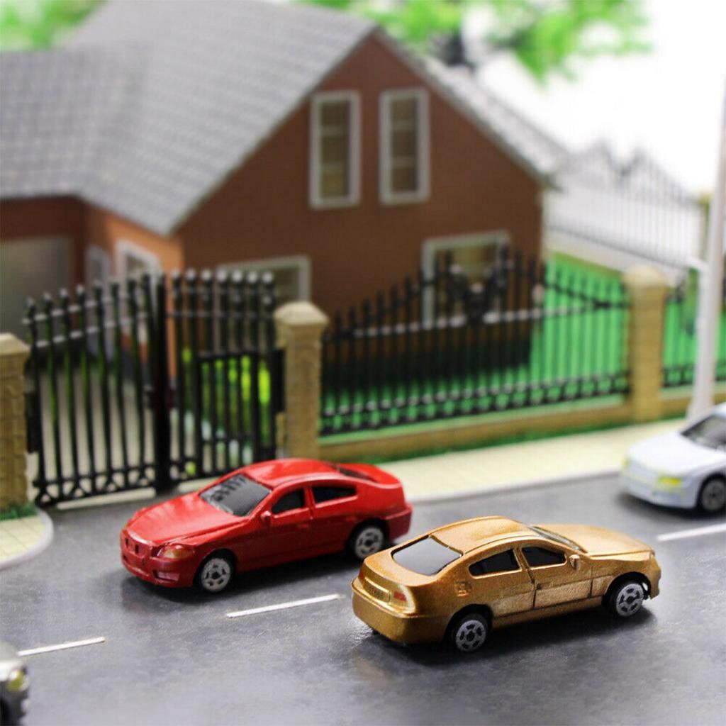 60 Pcs Miniature Car 1:87 Vehicle HO Scale Models Landscape Building ...