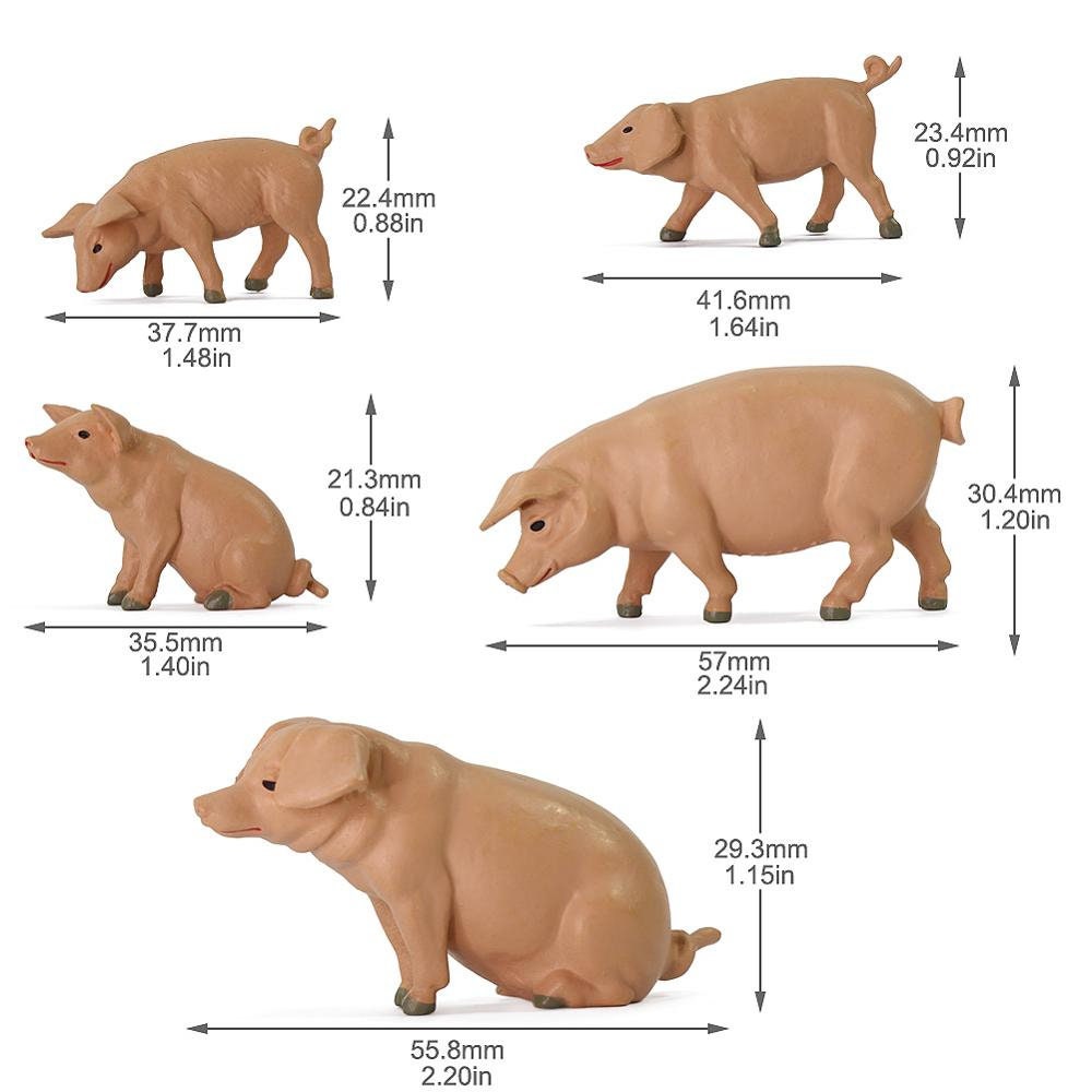 15 Pcs Miniature Pig Farm Animal 1:25 Figures G Scale Models - Etsy