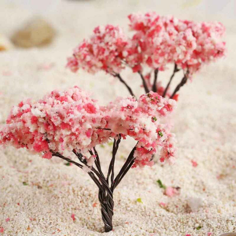 20 Pcs Miniature Sakura Cherry Blossom Tree Models Train - Etsy