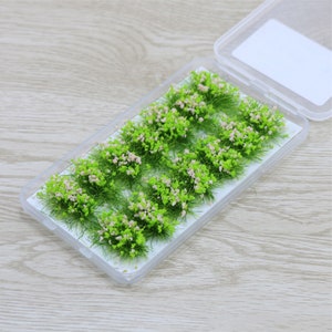 14 Pcs Self-adhesive Miniature Flower Grass Tufts Models Railway ...