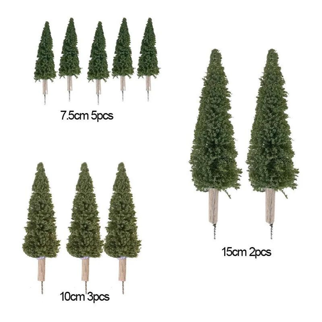 5/10 Pcs 7.5/10/15cm Miniature Spruce Tree Pine Model G HO N Scale ...
