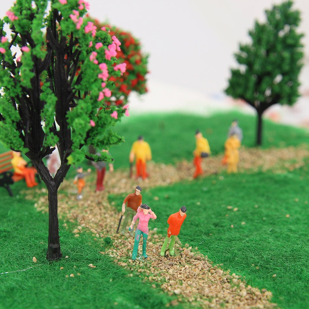 100pcs 1:100/150/200/HO/N Scale Model Miniature Train Passenger People ...