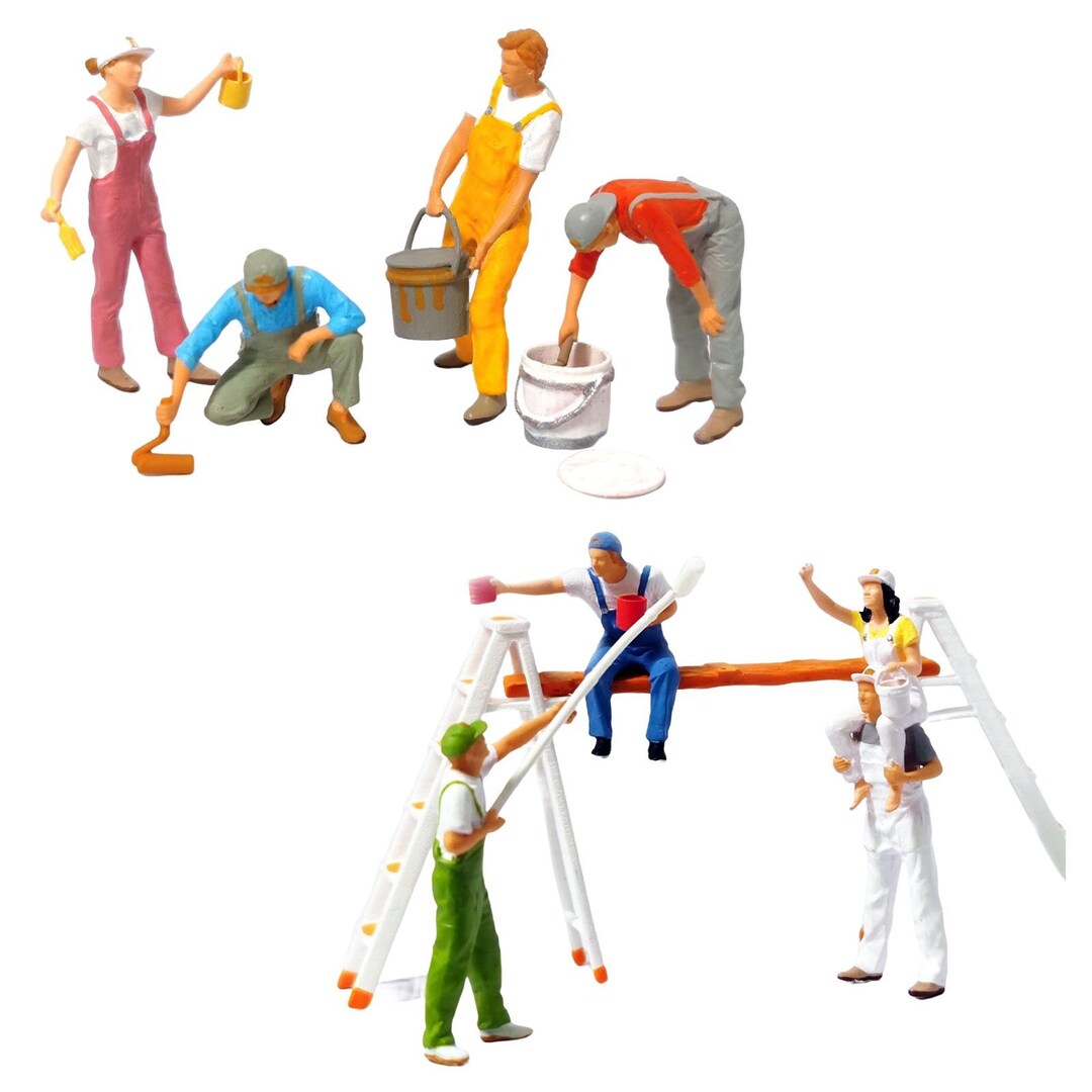 Miniature Painter Workers People Handprint Figure Models Toys Landscape ...