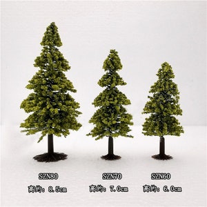 30 Pcs 6-12cm Miniature Coniferous Pine Tree Models Train Railway ...