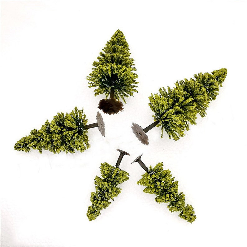 30 Pcs 6-12cm Miniature Coniferous Pine Tree Models Train Railway ...