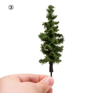 3 Pcs 14cm Miniature Pine Tree 1:87 Scale Model DIY Sand Table Train ...