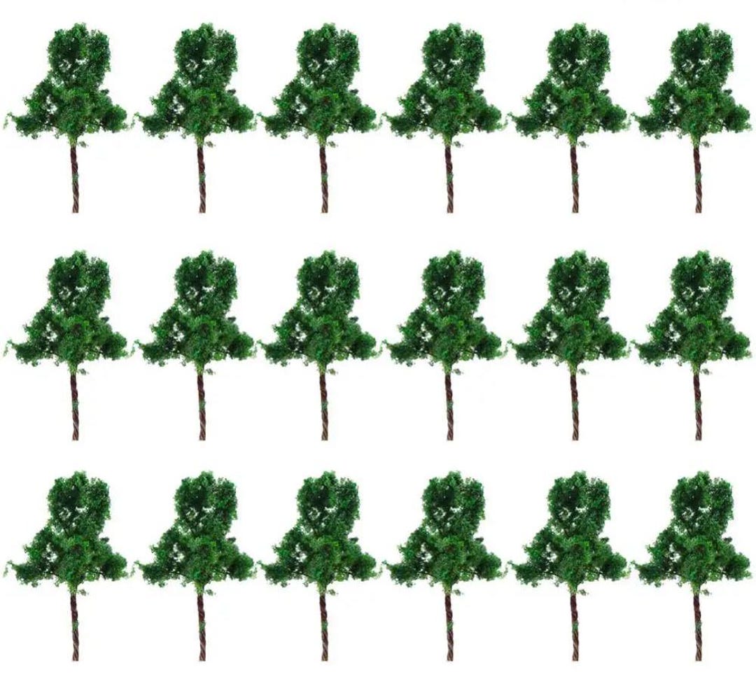 200 Pcs 2.7cm Miniature Green Tree Model Iron Wire Trunk Z Scale 1:220 ...