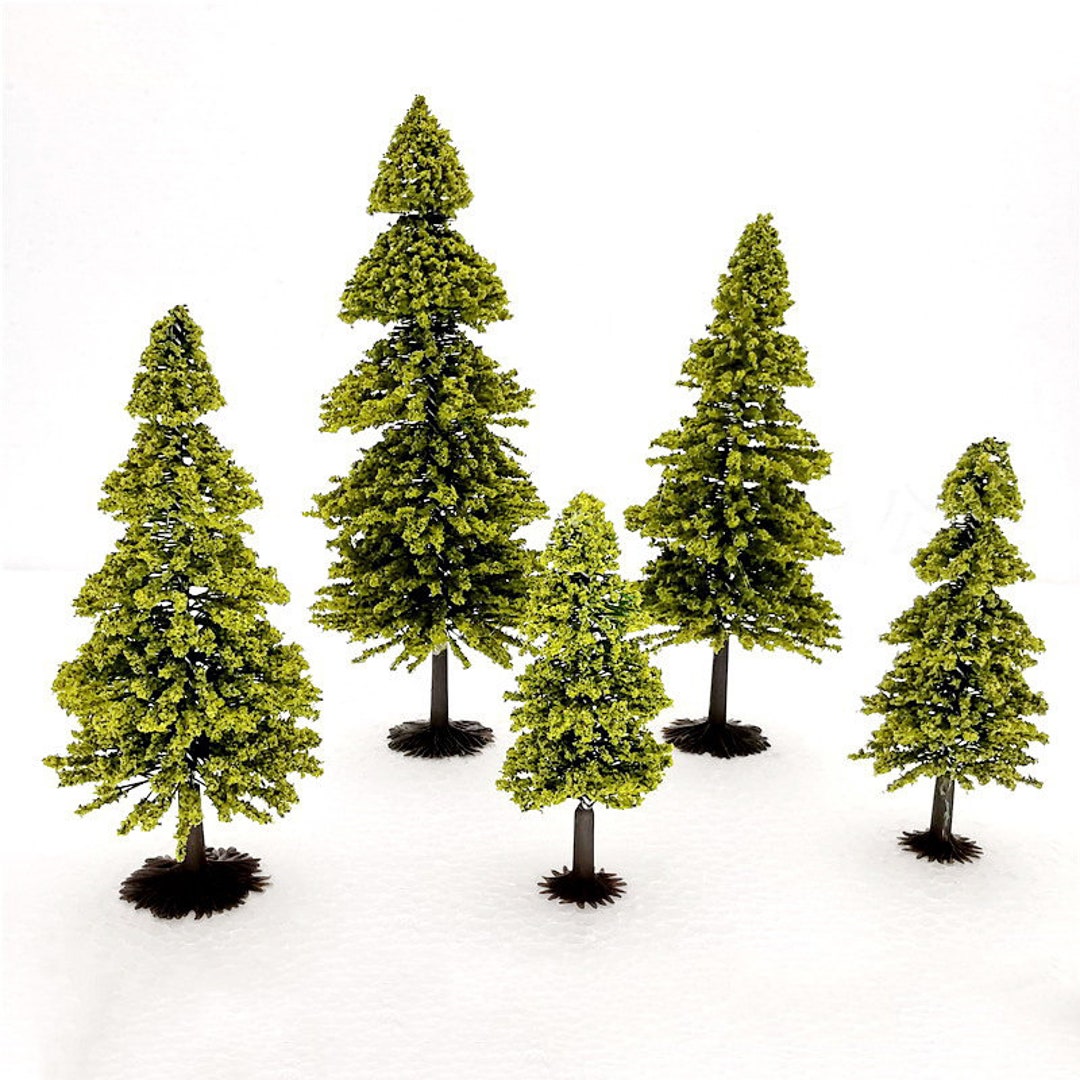 30 Pcs 6-12cm Miniature Coniferous Pine Tree Models Train Railway ...