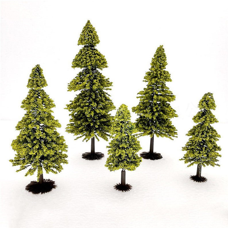 30 Pcs 6-12cm Miniature Coniferous Pine Tree Models Train Railway ...