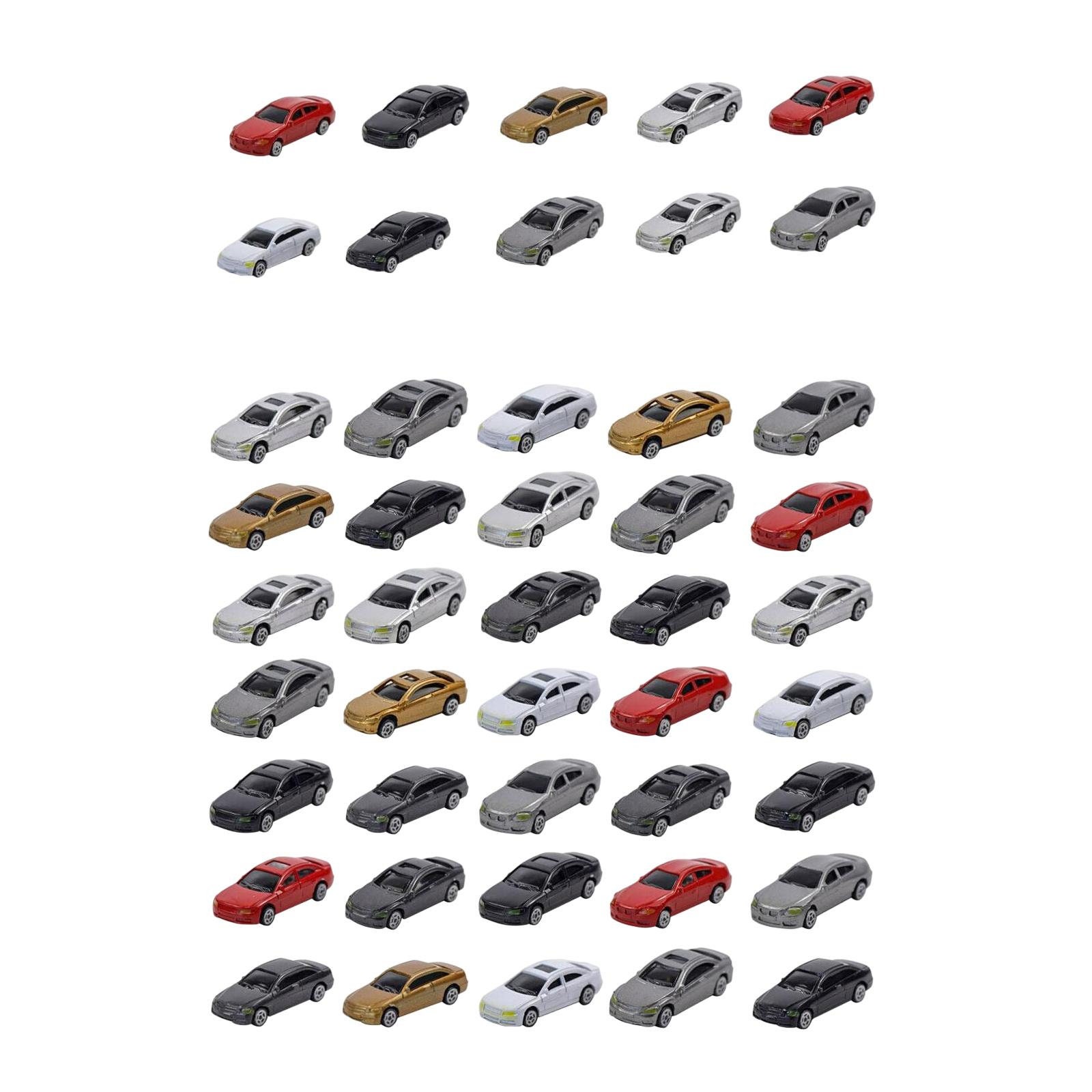 60 Pcs Miniature Car 1:87 Vehicle HO Scale Models Landscape Building ...