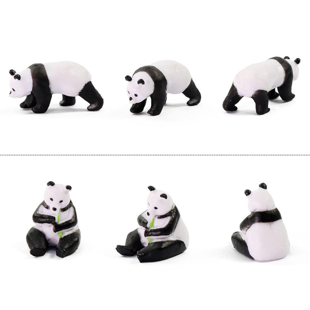 12 Pcs Miniature Giant Panda Wild Animal 1:87 Figures HO Scale Models ...