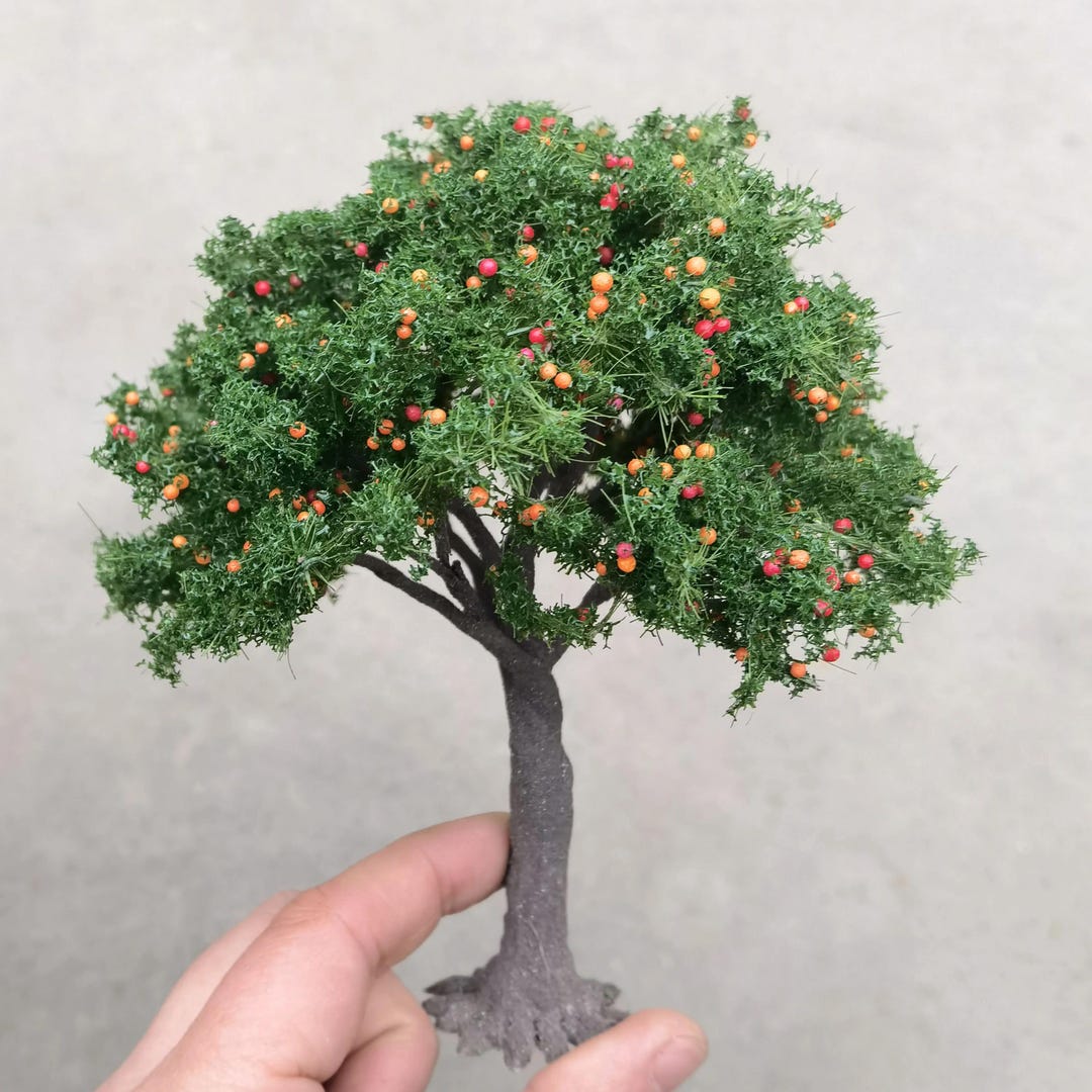 Miniature Fruit Tree Model, Wire Trunk, 10/15/23cm, Realistic Foliage ...