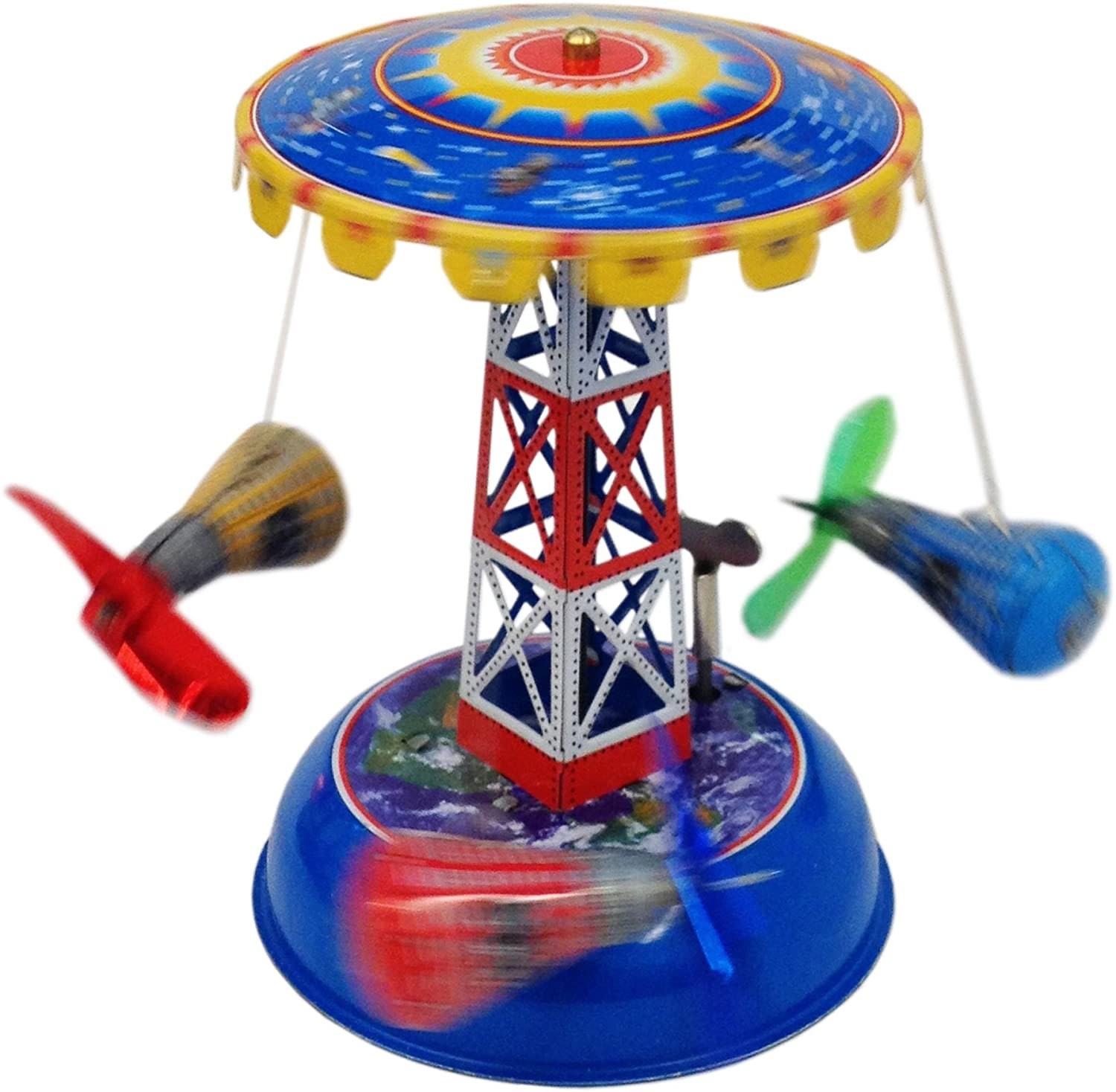 MS631 Vintage Space Capsule Carousel Spaceship Retro Clockwork Wind up ...