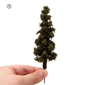 3pcs Miniature Pine Trees, 14cm Scale Model Railway Scenery, Diorama ...