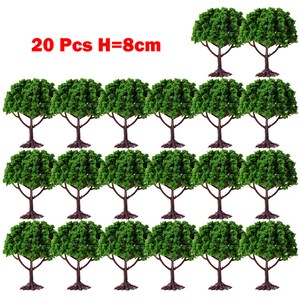 20 Pcs 8cm Miniature Tree HO OO Scale Models Train Railway Accessories ...