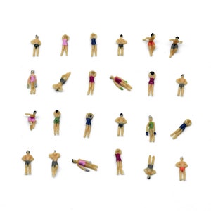 30 Pcs Miniature Swimming People Figure 1/50-1/150 Scale Models Beach ...