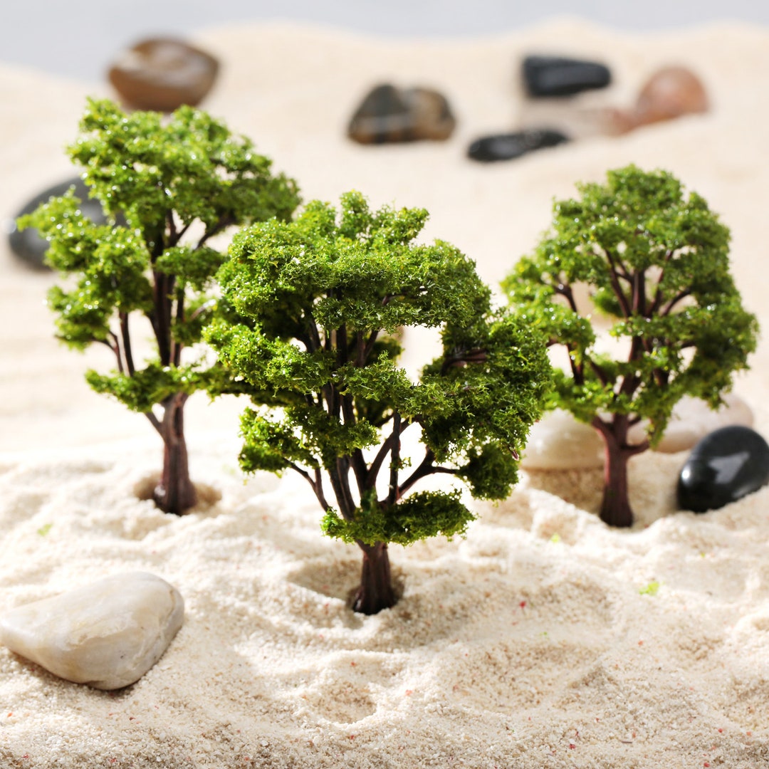 10pcs 11cm 9cm Miniature Green Tree Models Train Railway Accessories ...