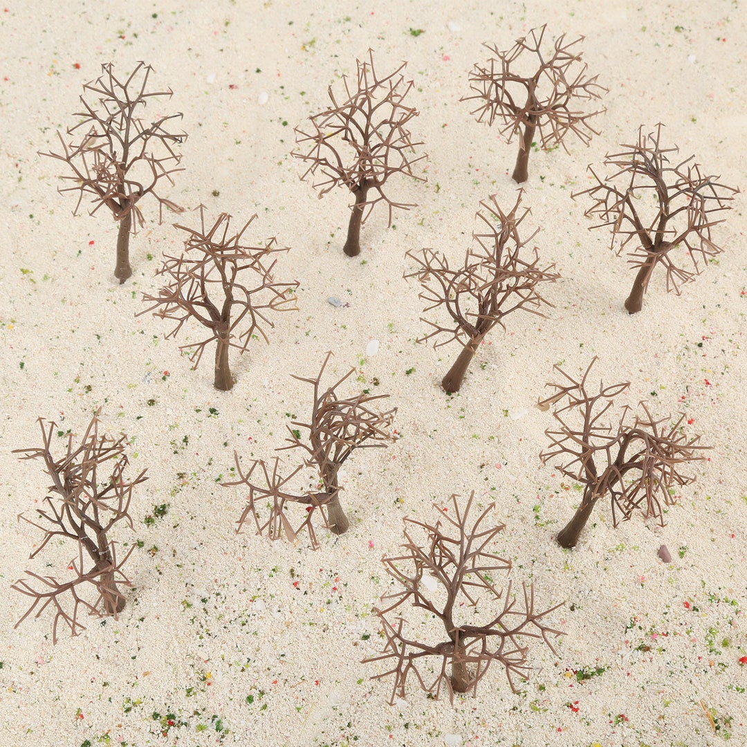 10 Pcs Miniature Brown Bare Trees Models Train Railway Accessories ...