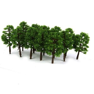 20 Pcs Miniature Green Trees 8cm Models Train Railway Accessories ...