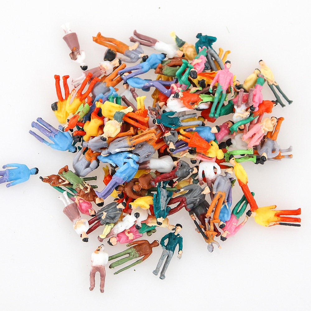 100pcs Miniature People Figures 1:100 Scale Model Train Layout Diorama ...