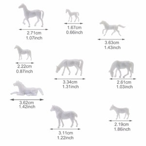 100 Pcs Miniature Horse Farm Animal Unpainted Figures 1:87 Models HO ...