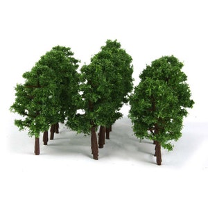 20 Pcs Miniature Green Trees 8cm Models Train Railway Accessories ...
