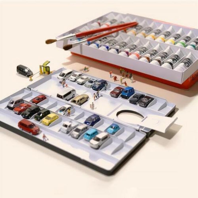 60pcs Miniature Plastic Cars HO Scale 1:87, Assorted Vehicle Models for ...