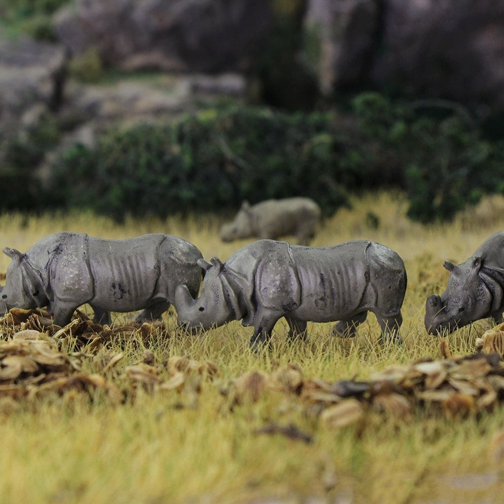 12 Pcs Miniature Rhinoceros Wild Animal 1:87 Figures HO Scale - Etsy