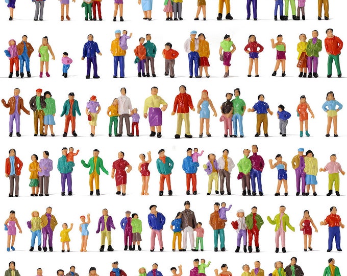 People Miniature Mini 24mm 2-50pc 1:75 OO Guage Scale Model Figures ...