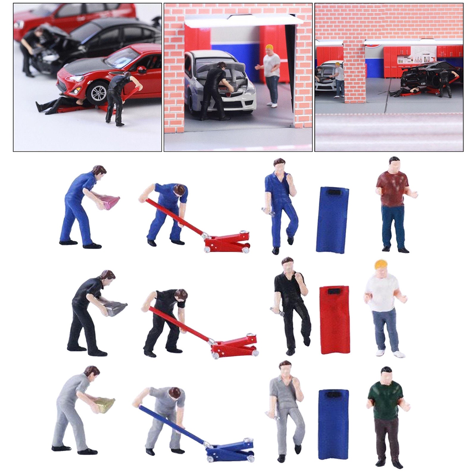 Miniature Car Repairman Repair Worker Handprint Figure Models Toys ...