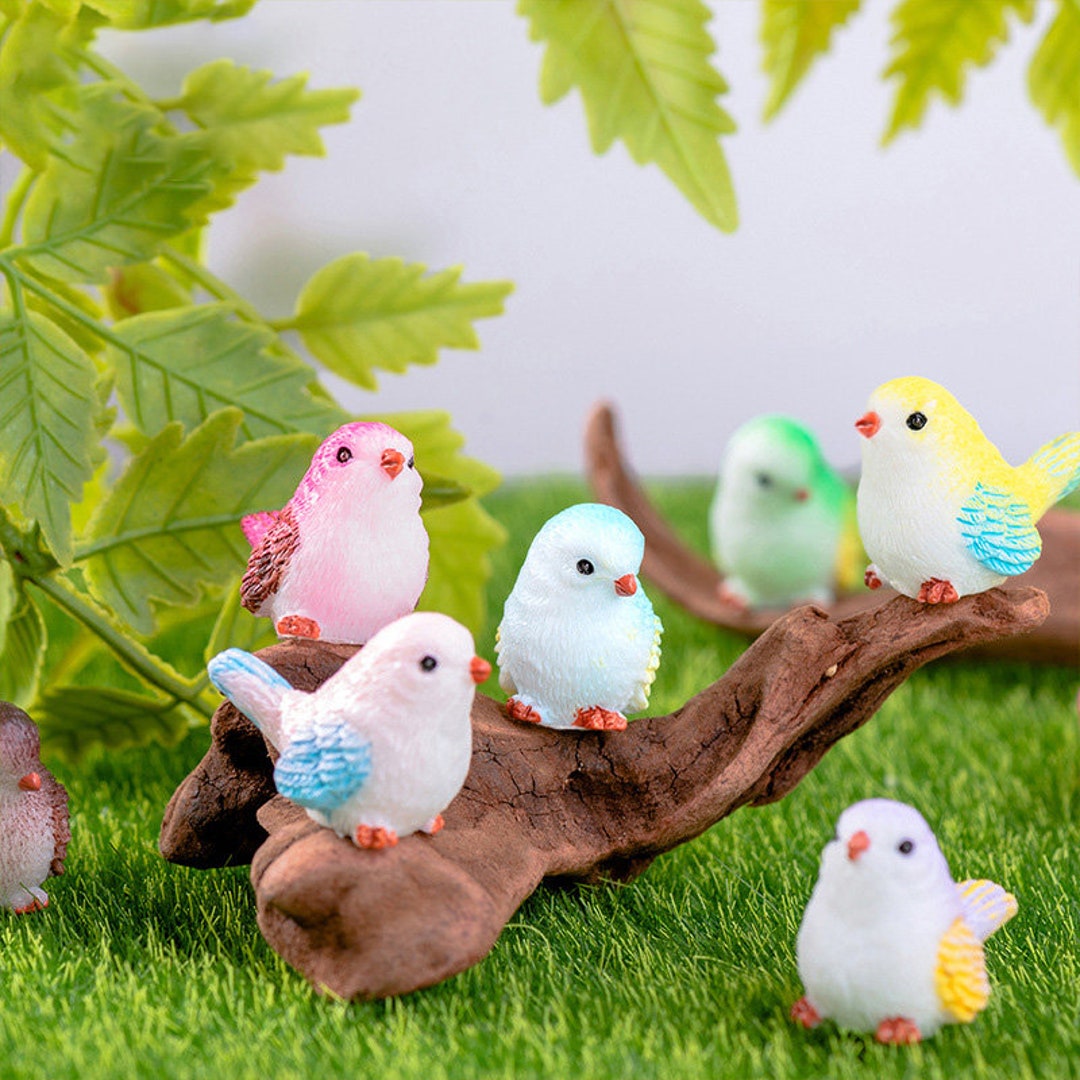 8 Pcs Miniature Cute Sparrow Bird Animal Resin Figure Models - Etsy