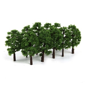 20 Pcs Miniature Green Trees 8cm Models Train Railway Accessories ...