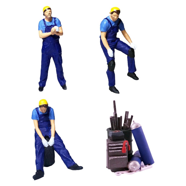 Miniature Resin Garage Worker Figures 1:64 Scale, Diorama Model People ...