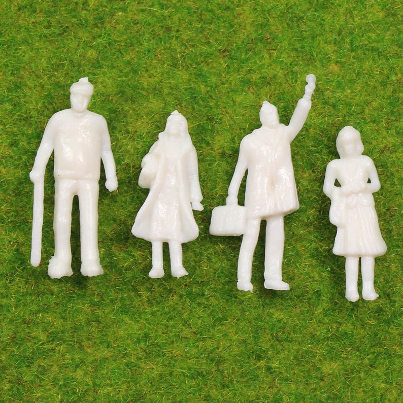 Unpainted Miniature People Figures 1:75 Scale Railway & Diorama Craft ...