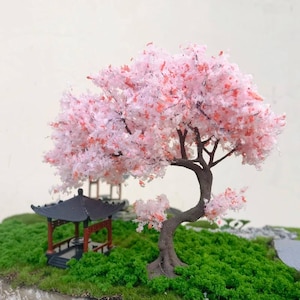 Miniature Sakura Cherry Blossom Tree Model 8/10/15/20cm, Wire Trunk ...