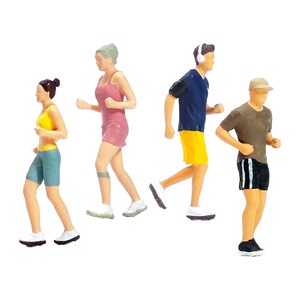 4 Pcs Miniature Running Sports People Figure 1:87 Models Landscape ...