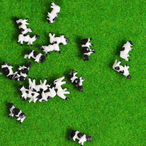 60pcs Miniature Dairy Cow Models, N Scale 1:150 Farm Animals, Diorama ...
