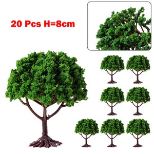 20 Pcs 8cm Miniature Tree HO OO Scale Models Train Railway Accessories ...